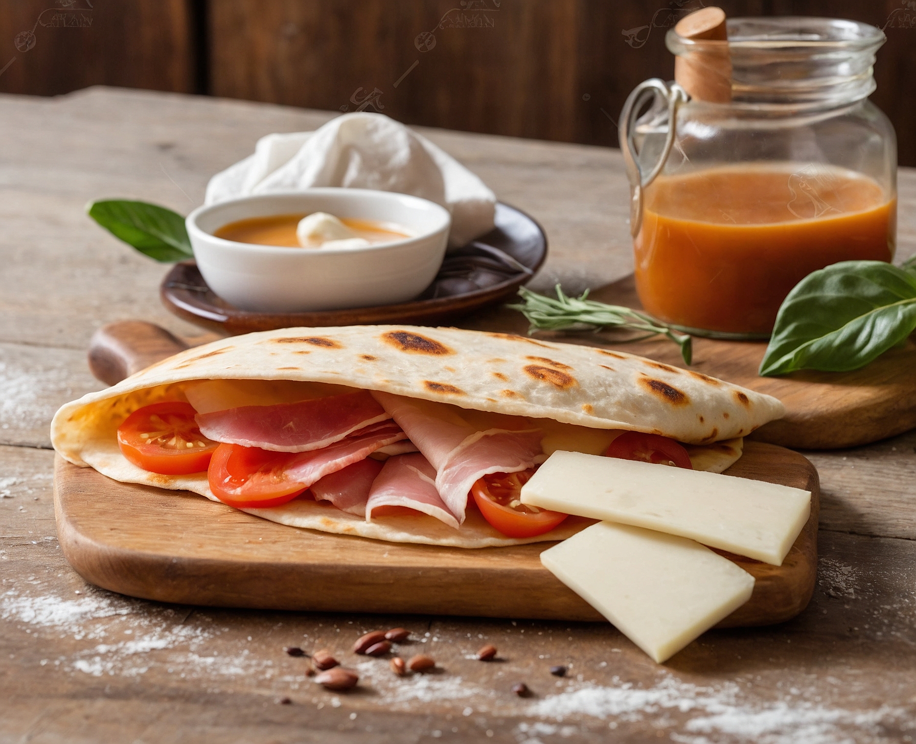 Piadina Rústica Jamón y Mozzarella | Caffè Milano